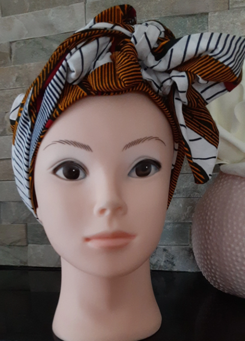 Durag (Bonnet) tissu pagne wax africain, design DorcasHolyWomen | JC ...